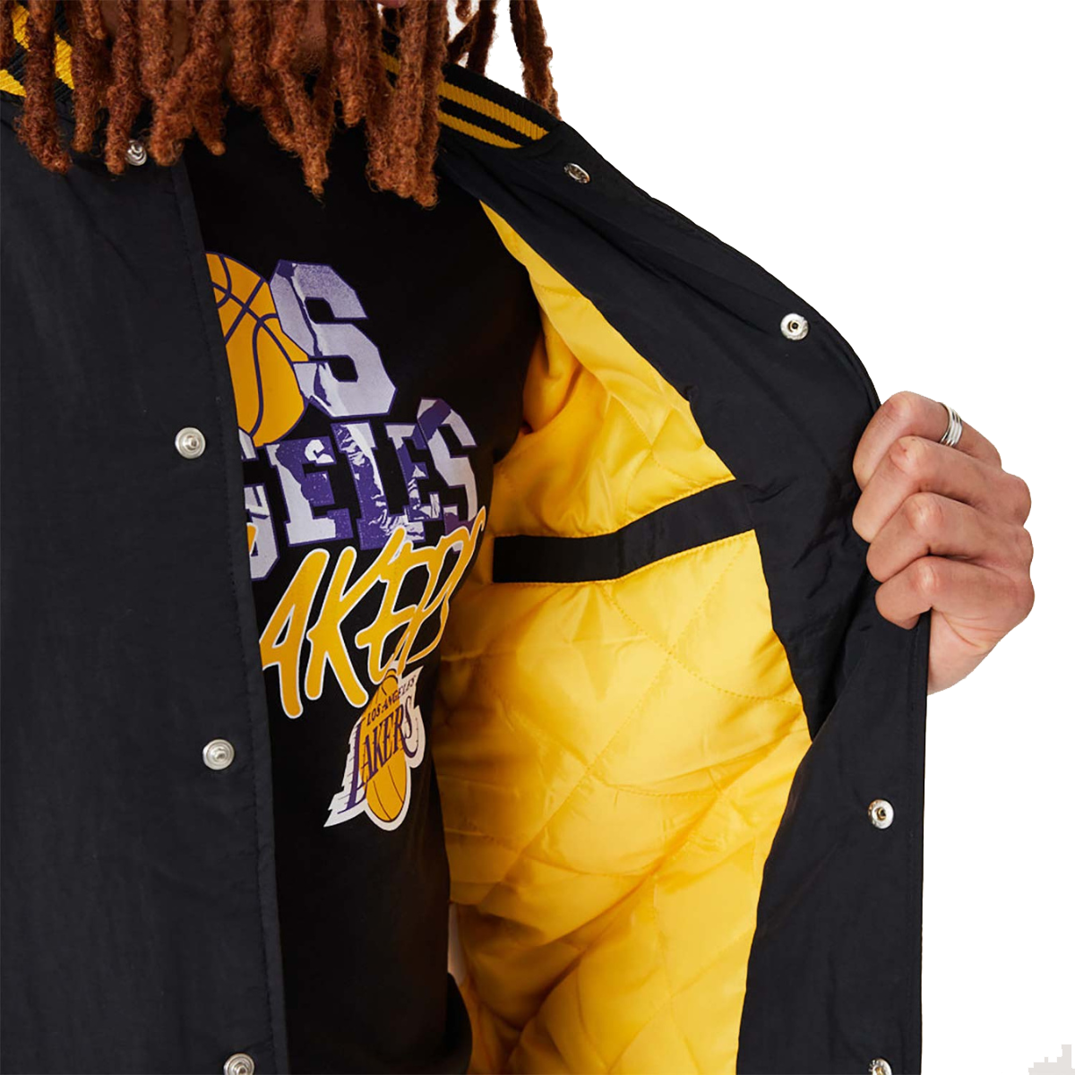 Kurtka bomberka New Era NBA Los Angeles Lakers Script Bomber Jacket ...