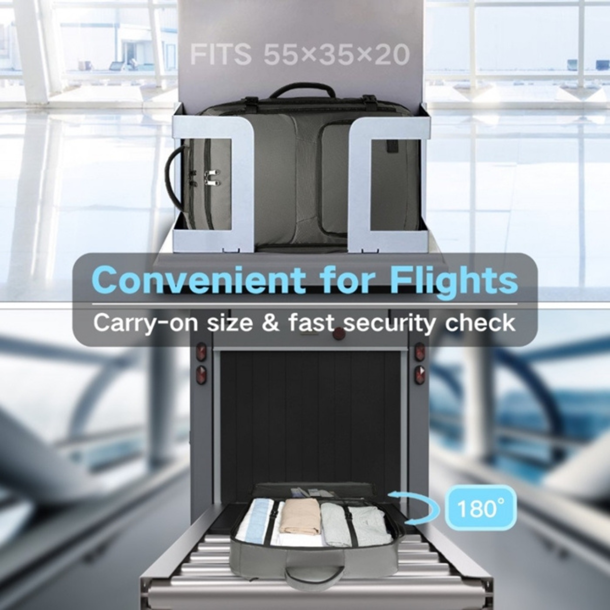 Plecak kabinowy do samolotu Ryanair,Wizzair KONO Flex 40l Szary - Basketo.pl