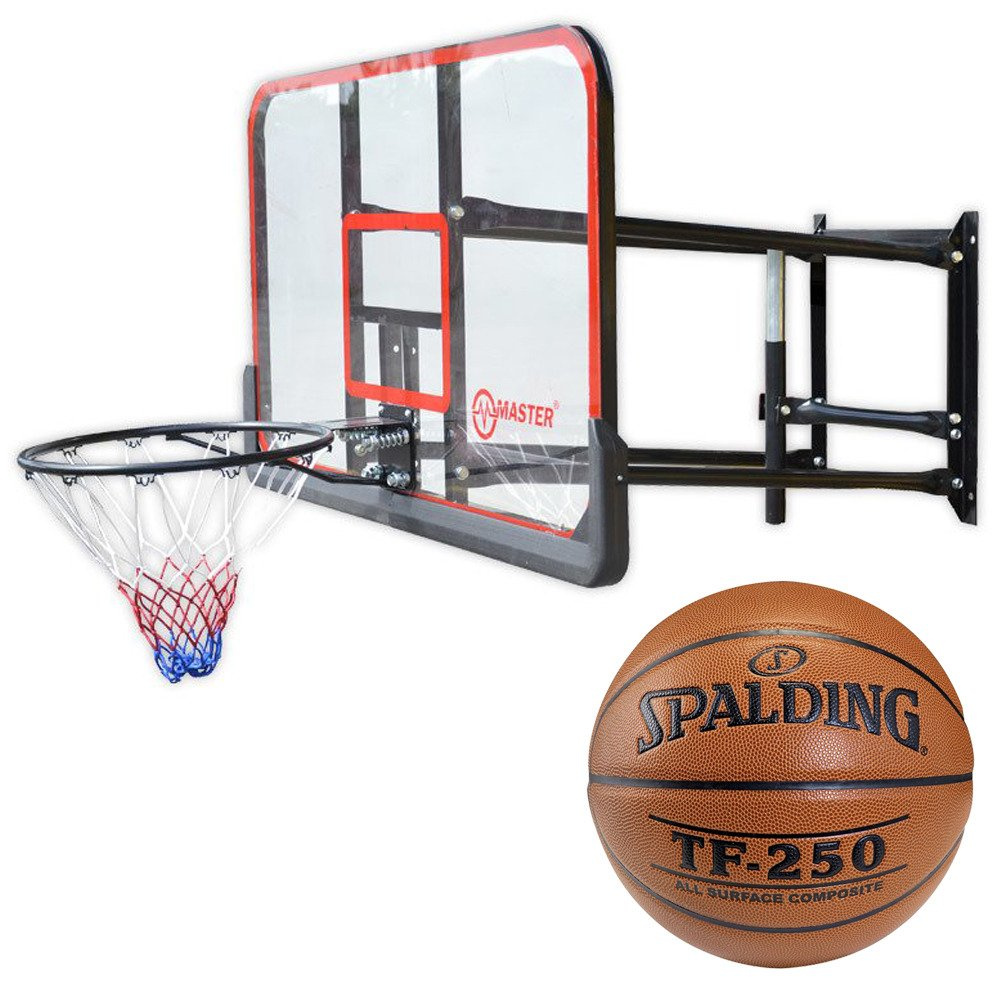 Tablica do Kosza Koszykówki Master Regulowana z Wysięgnikiem + Piłka ...