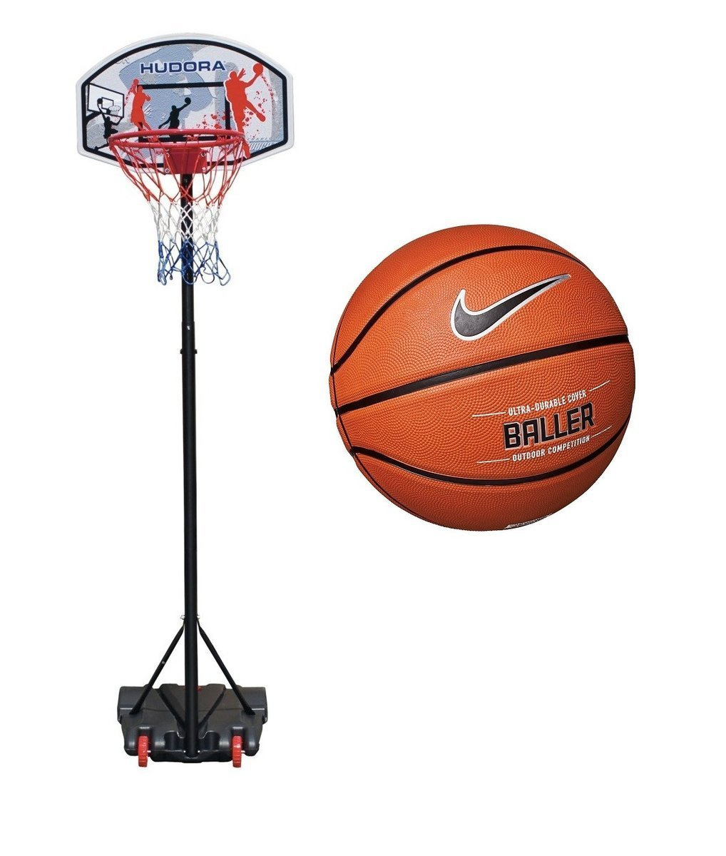Zestaw kosz do koszykówki Hudora Stars + Piłka Nike Baller dla dzieci ...
